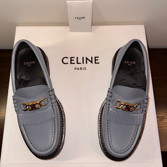 Celine | Shoes | Celine Margaret Loafer With Triomphe Chain In Polished ...